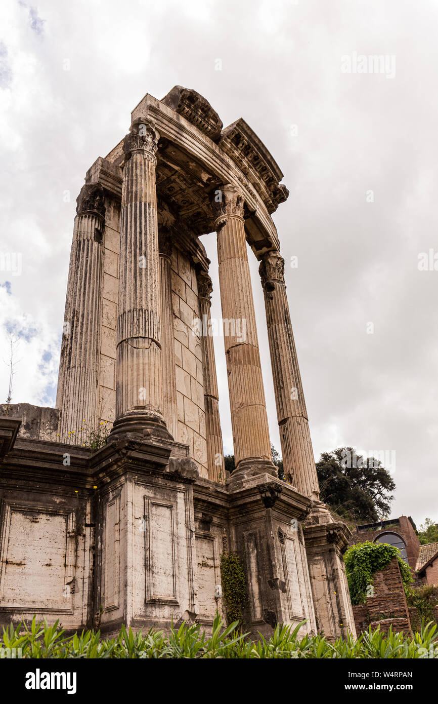 ROME, ITALY - JUNE 28, 2019: bottom view of ancient buildings Stock ...