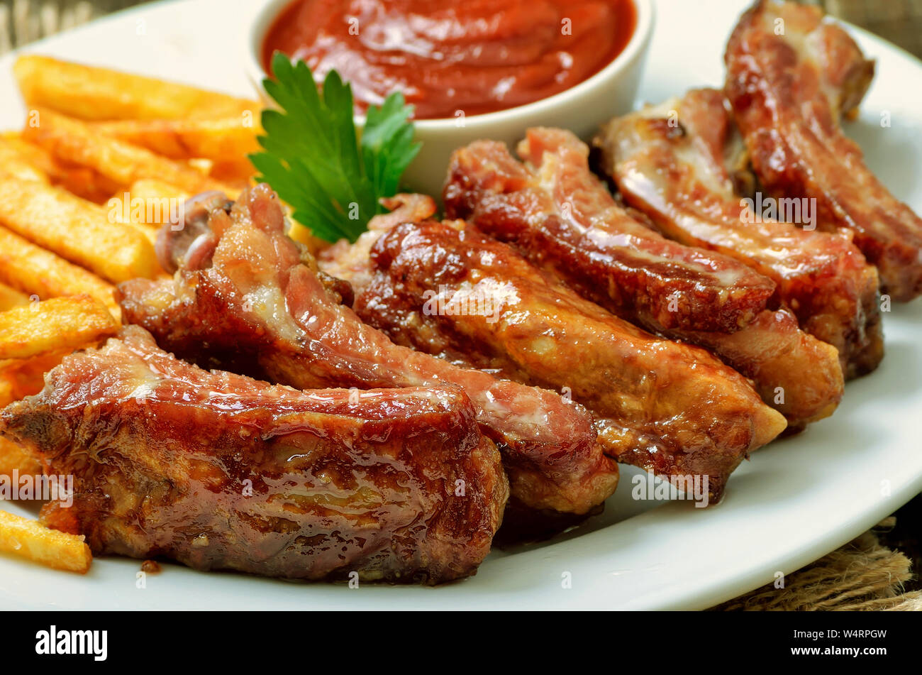 Pork ribs plate hi-res stock photography and images - Alamy
