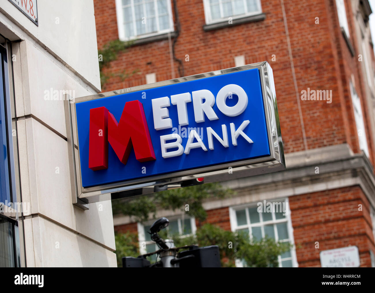 London, United Kingdom, 17th July 2019, Metro Bank Sign in central ...