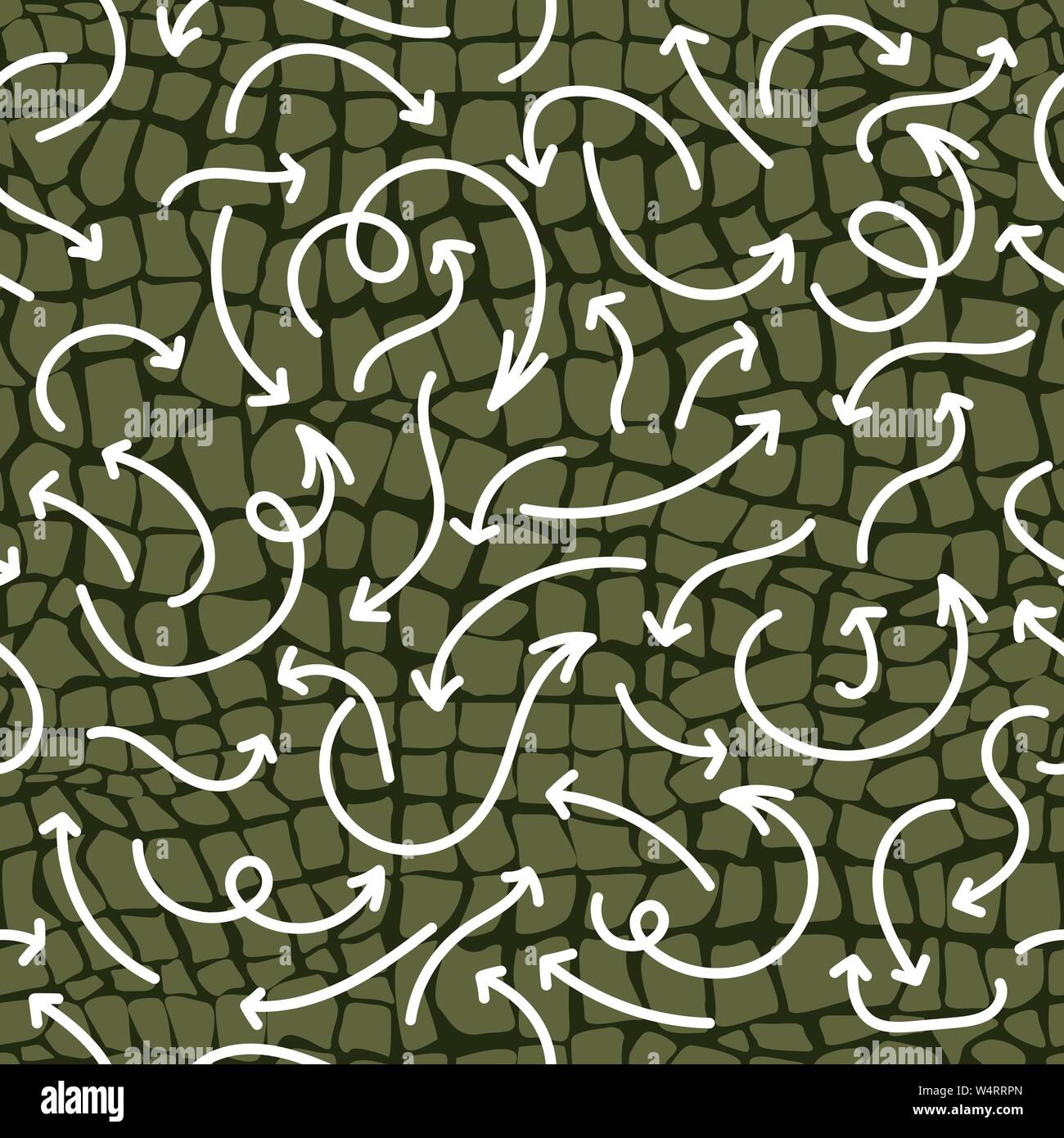 Hand drawn arrows seamless pattern with alligator or crocodile skin ...