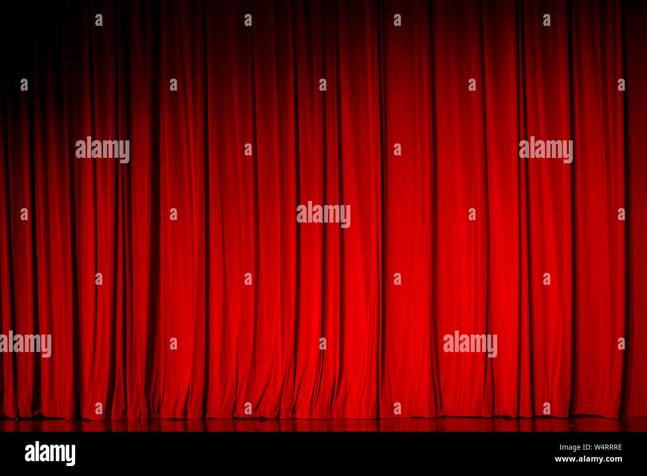 Red curtains in a theater scene of the show Stock Photo - Alamy