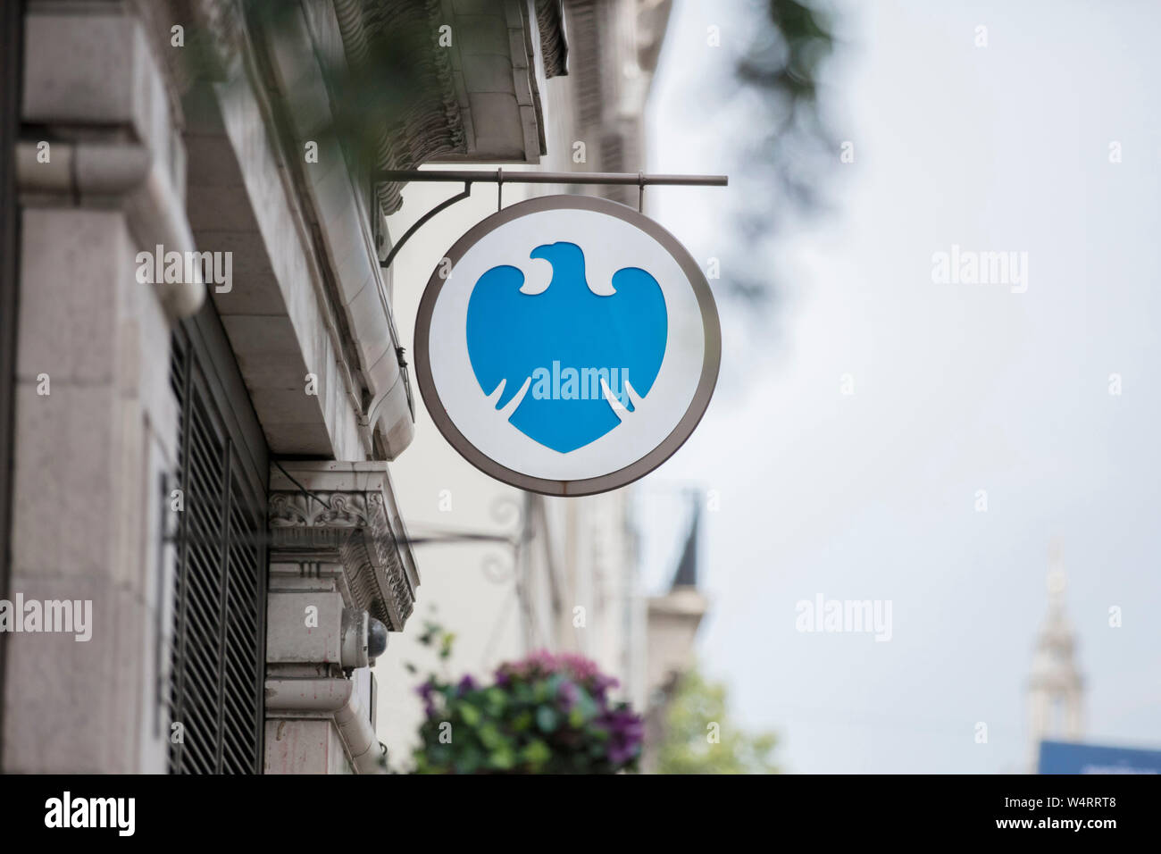 London, United Kingdom, 17th July 2019, Barclays Bank Sign Stock Photo ...