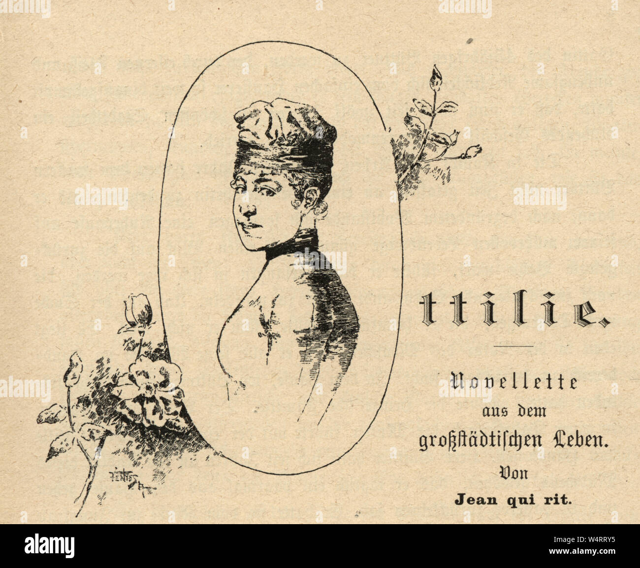 Sketch of a young german woman 19th Century Stock Photo - Alamy