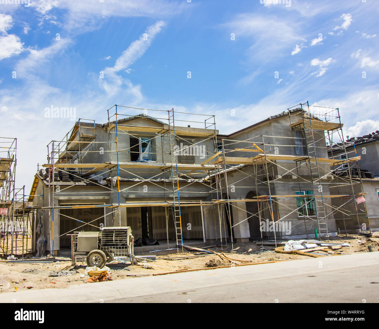 Brand New Construction Of Two Story Home Stock Photo - Alamy