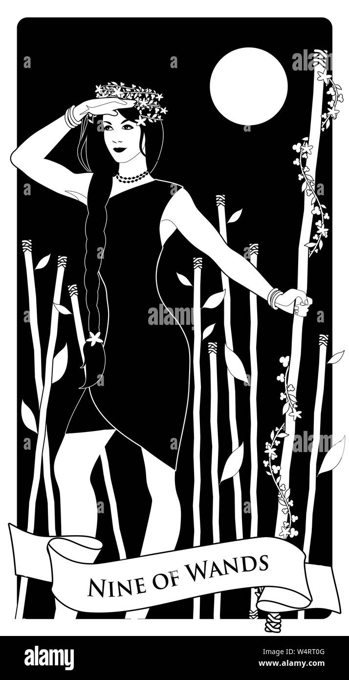 Tarot cards eight wands hi-res stock photography and images - Alamy