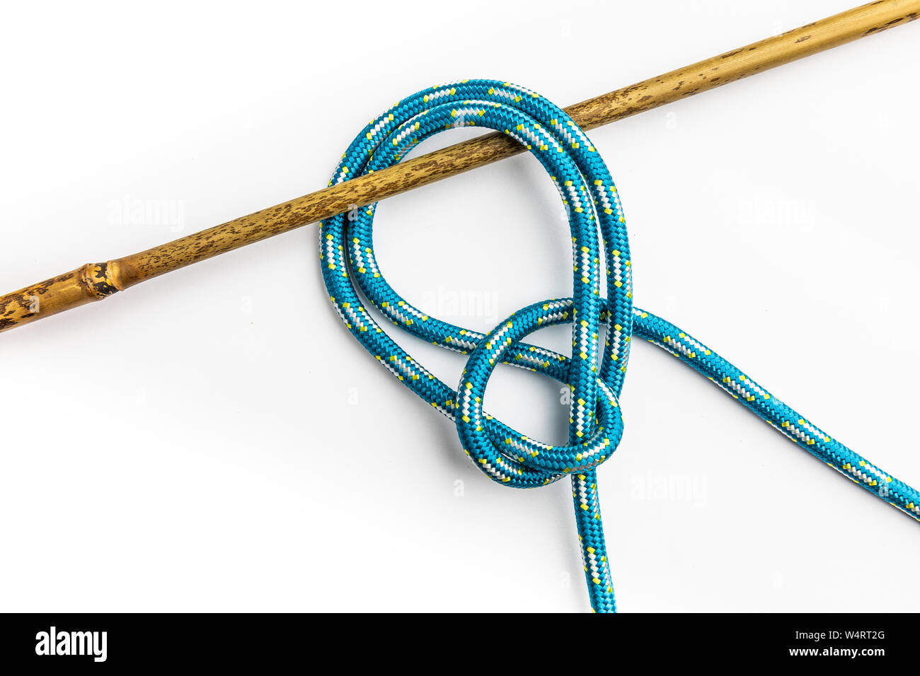 Hitching Tie Knot isolated on white background. Rope node Stock Photo ...