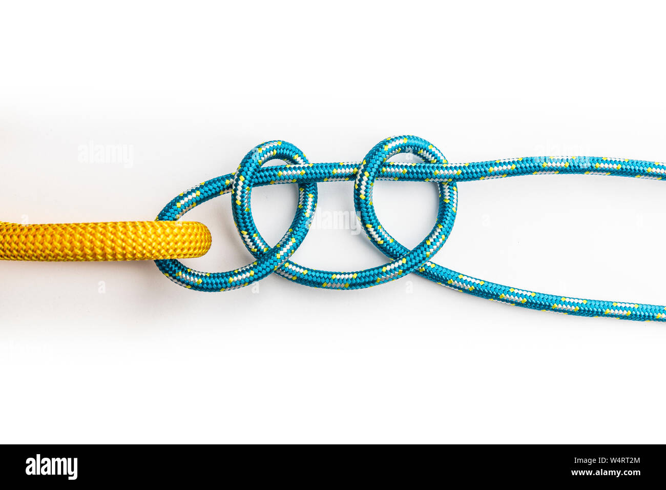 Two Half Hitches Knot isolated on white background . Node rope Stock ...