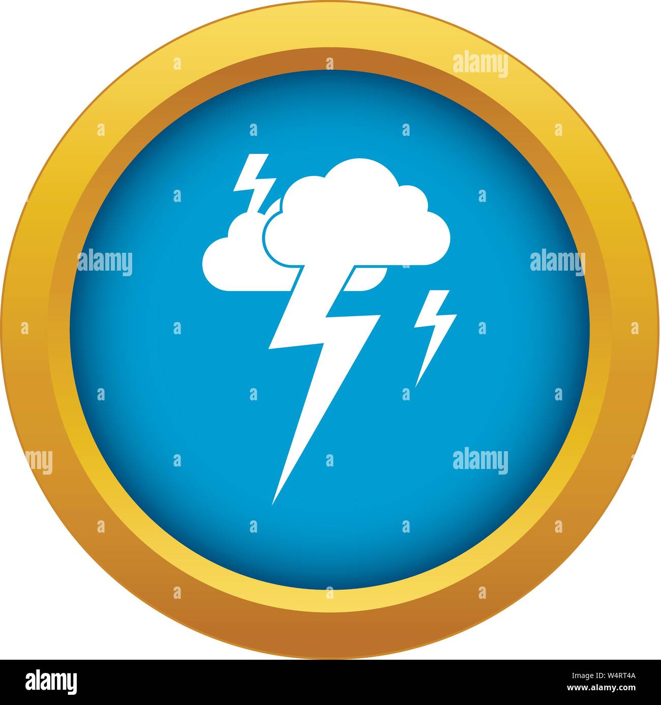 Cloud and lightning icon blue vector isolated Stock Vector Image & Art ...