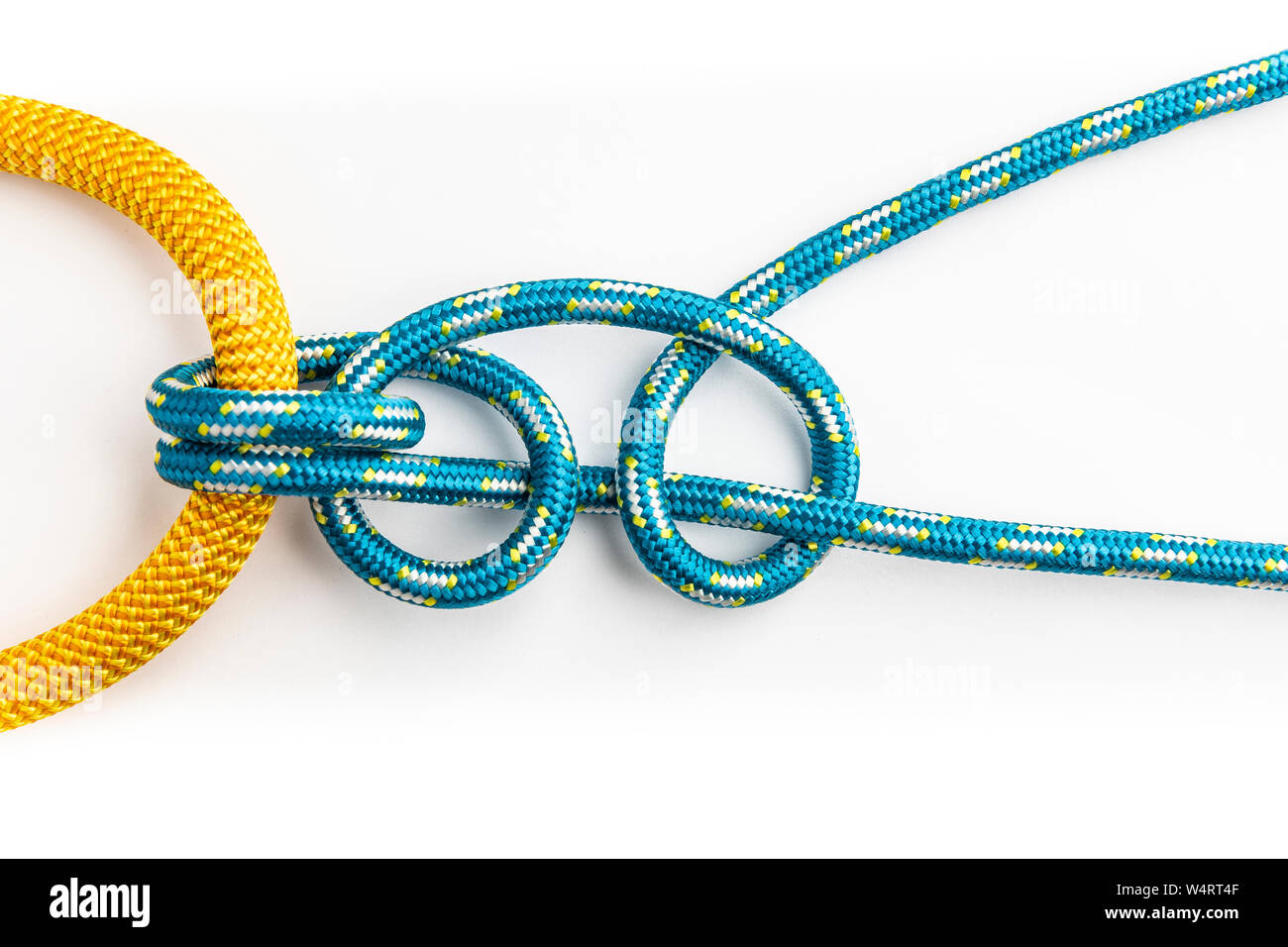 Fisherman's Bend isolated on white background. Rope node Stock Photo ...