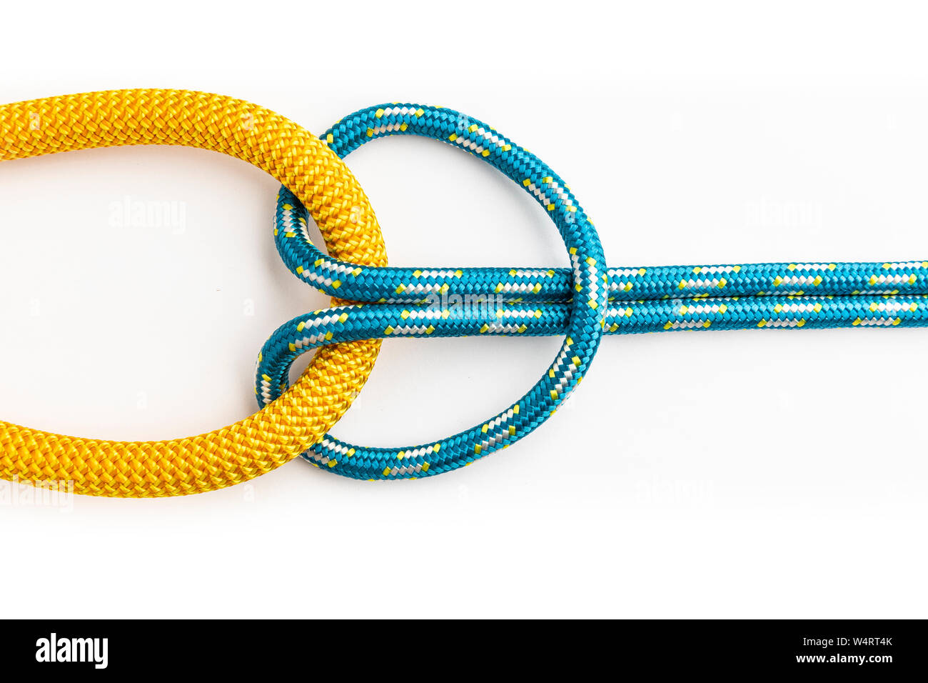 Lark's Head Knot isolated on white backgound. Rope node Stock Photo - Alamy