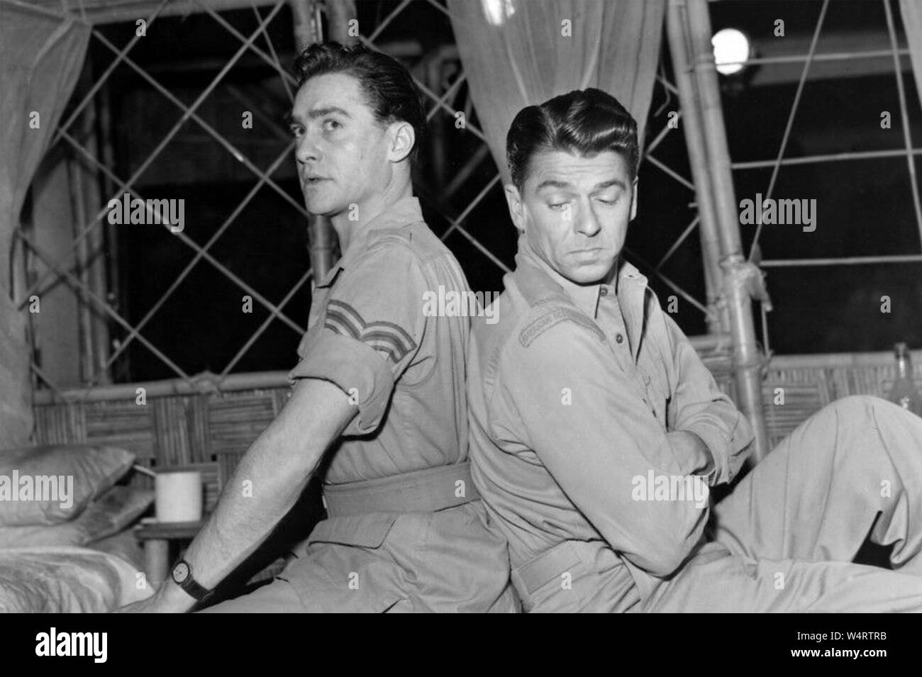 THE HASTY HEART 1949 Warner Bros film with Richard Todd at left and ...