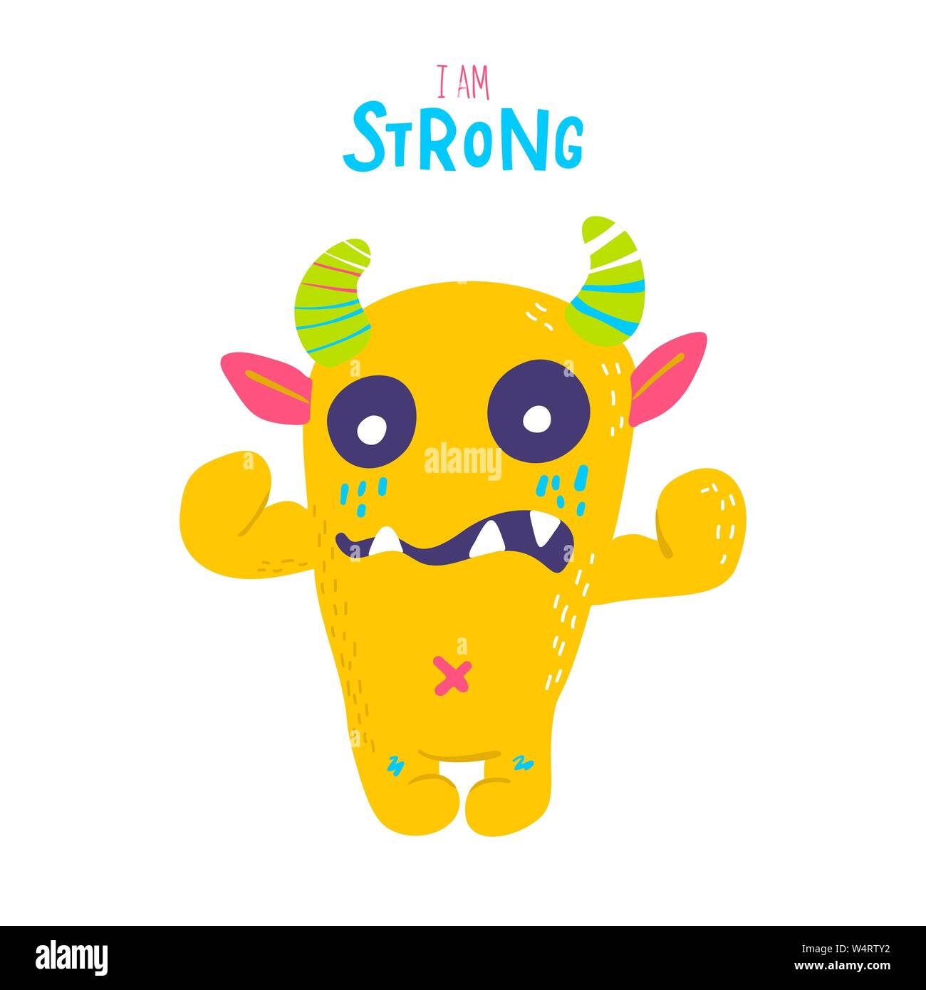 Cute cartoon monster. Vector isolated monster. Good design for ...