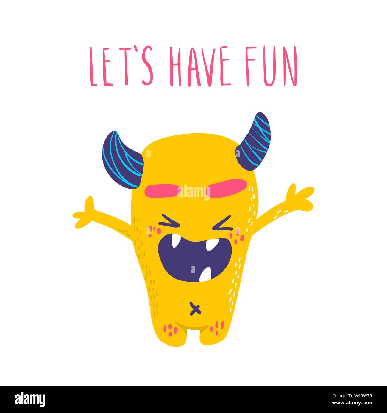 Cute cartoon monster. Vector isolated monster. Good design for ...