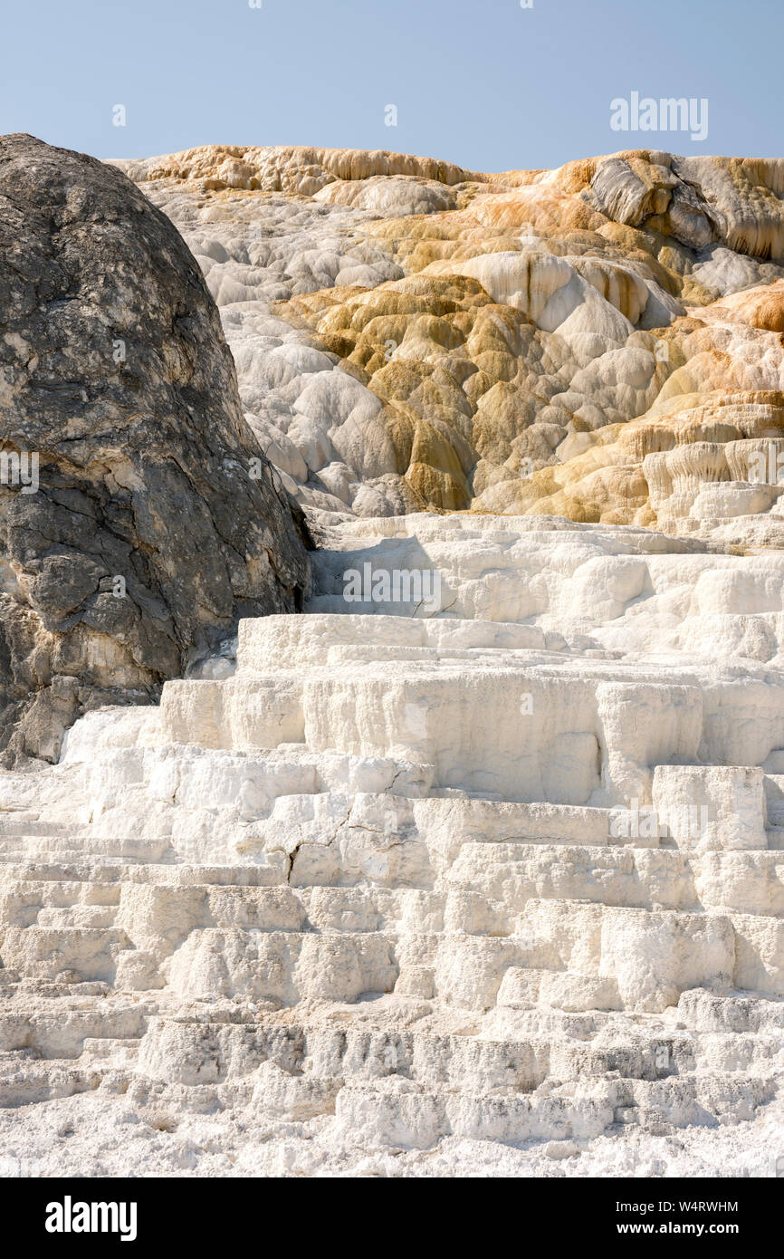 thermal springs and limestone formations at mammoth hot springs in ...