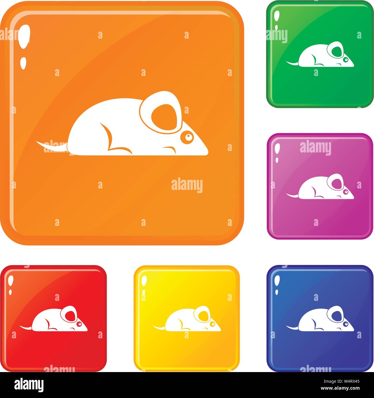 Cute rat black color Stock Vector Images - Alamy
