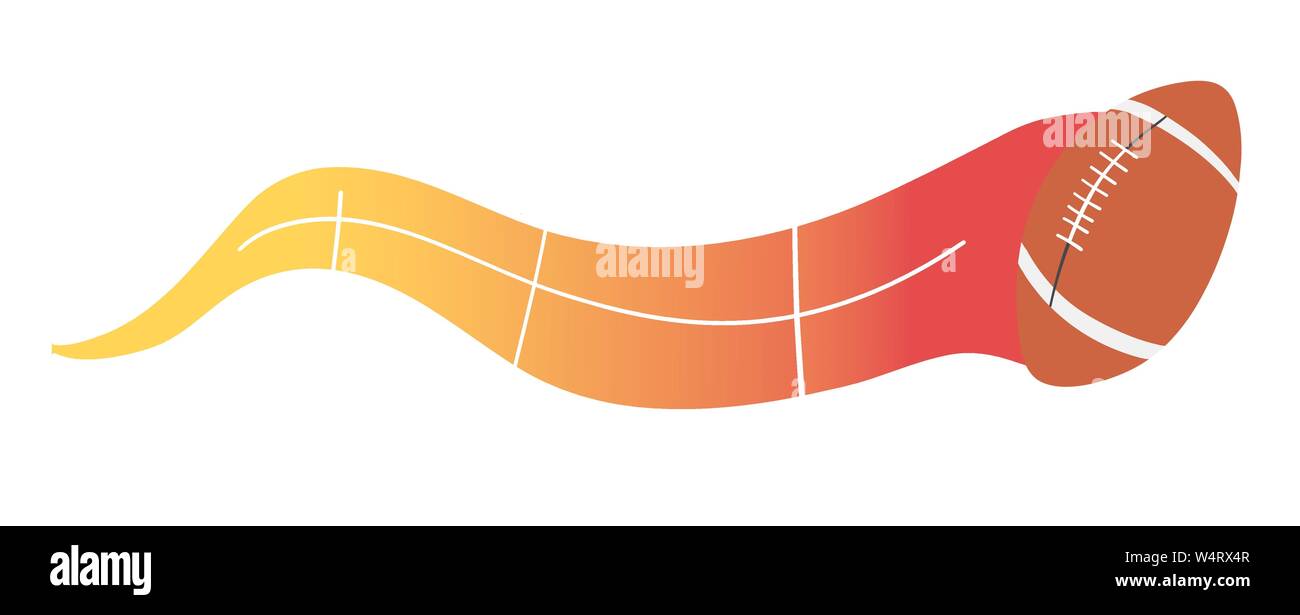 Vector hand-drawn illustration of fast speed American football ball ...