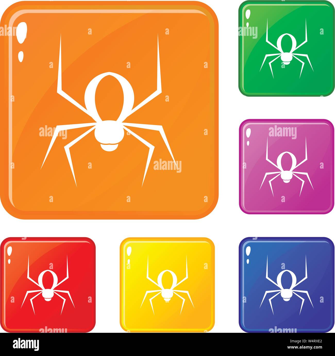 Spider icons set vector color Stock Vector Image & Art - Alamy