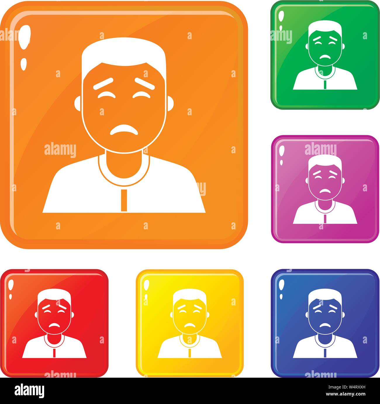 Asian man icons set vector color Stock Vector Image & Art - Alamy