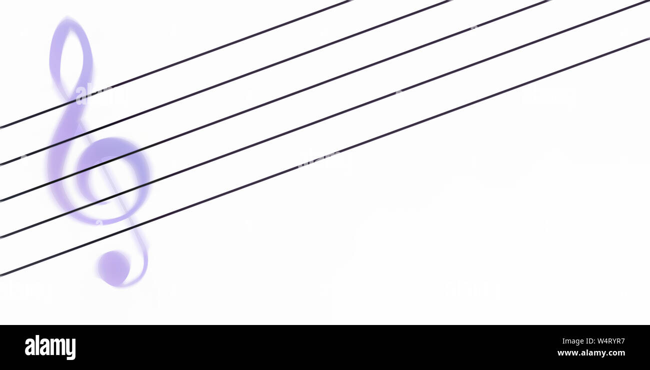 treble clef with stave on a white background Stock Photo - Alamy