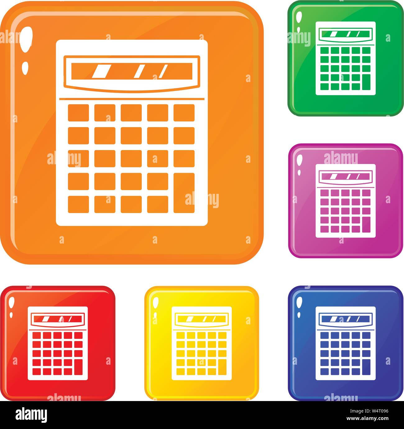 Electronic calculator icons set vector color Stock Vector Image & Art ...
