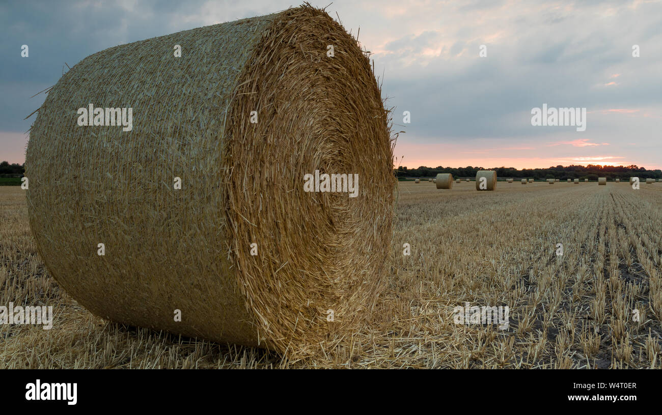 Hay bale sunset hi-res stock photography and images - Alamy