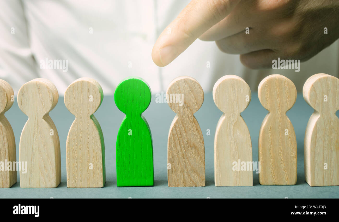 The leader chooses the person in the the team. Talented worker. Hiring ...