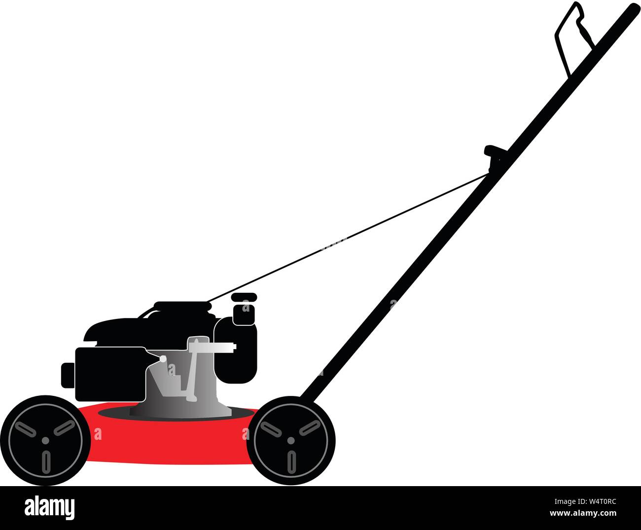 lawn mower on a white background vector illustration Stock Vector Image ...
