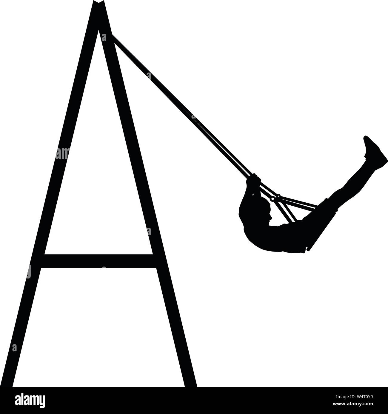 Boy swing silhouette Stock Vector Images - Alamy