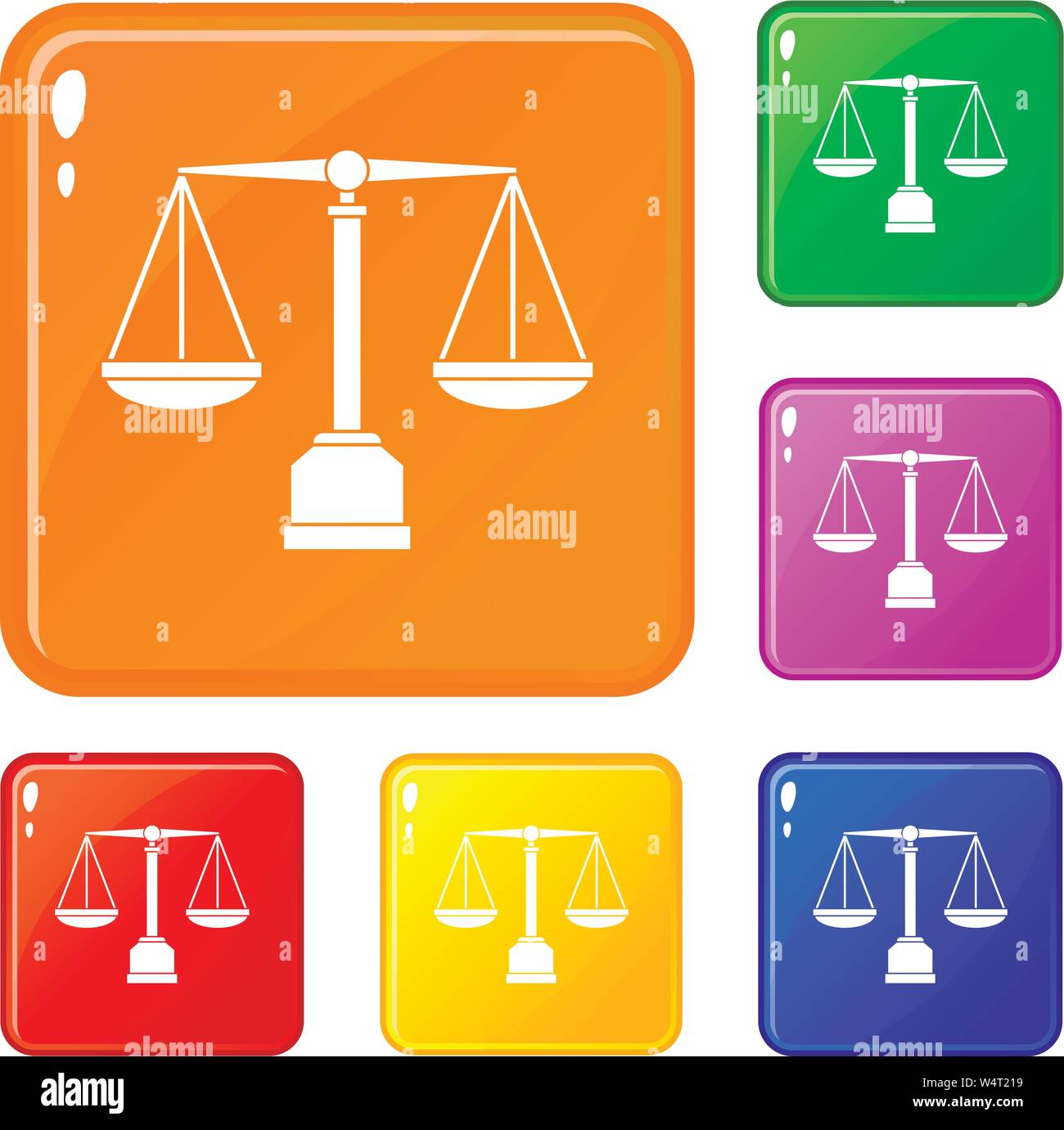Justice scale icons set vector color Stock Vector Image & Art - Alamy