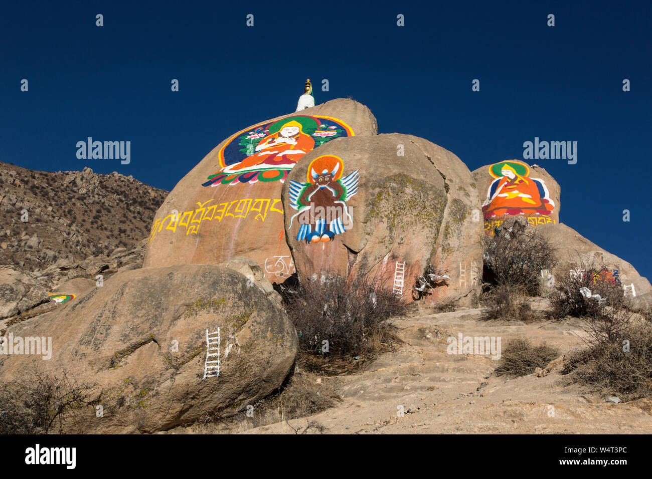 Tibetan rock paintings hi-res stock photography and images - Alamy