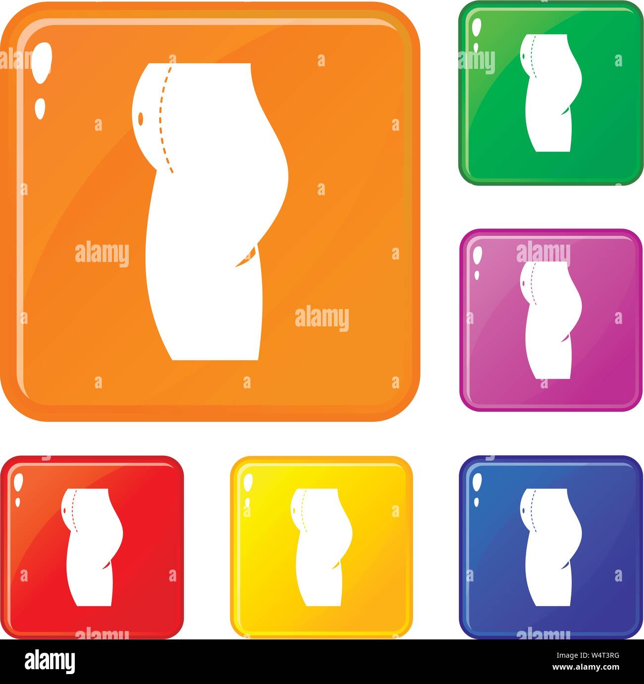 Woman prepared to belly surgery icons set vector color Stock Vector ...