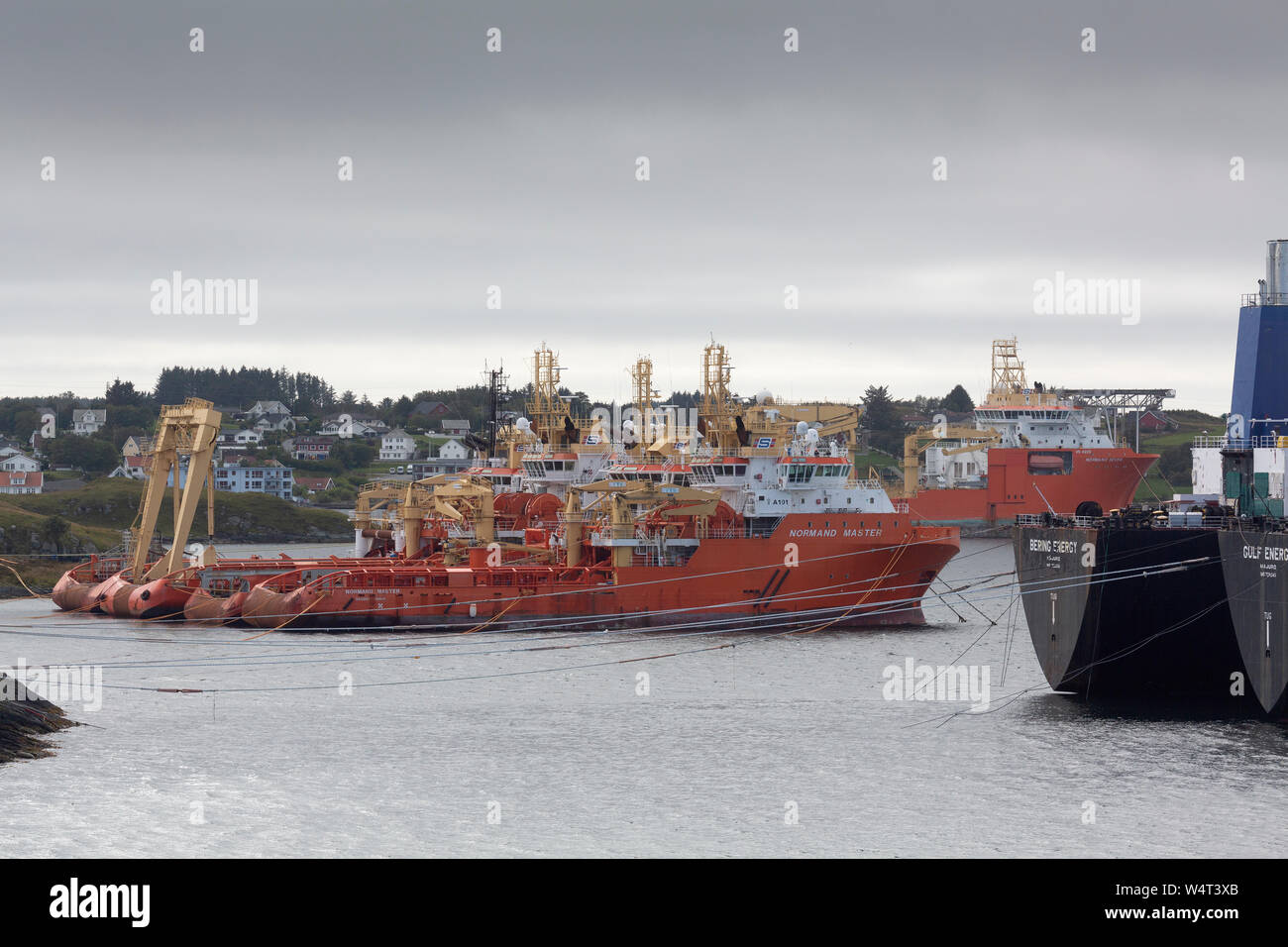 Laid-up offshore vessels Stock Photo - Alamy