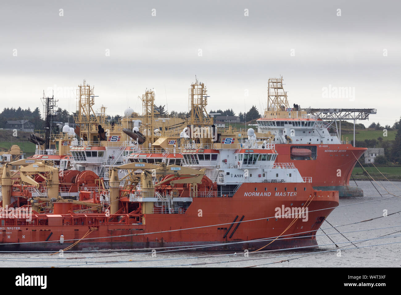 Laid-up offshore vessels Stock Photo - Alamy