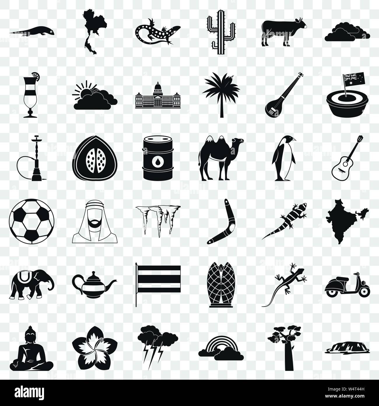 Exotic nature icons set, simple style Stock Vector Image & Art - Alamy