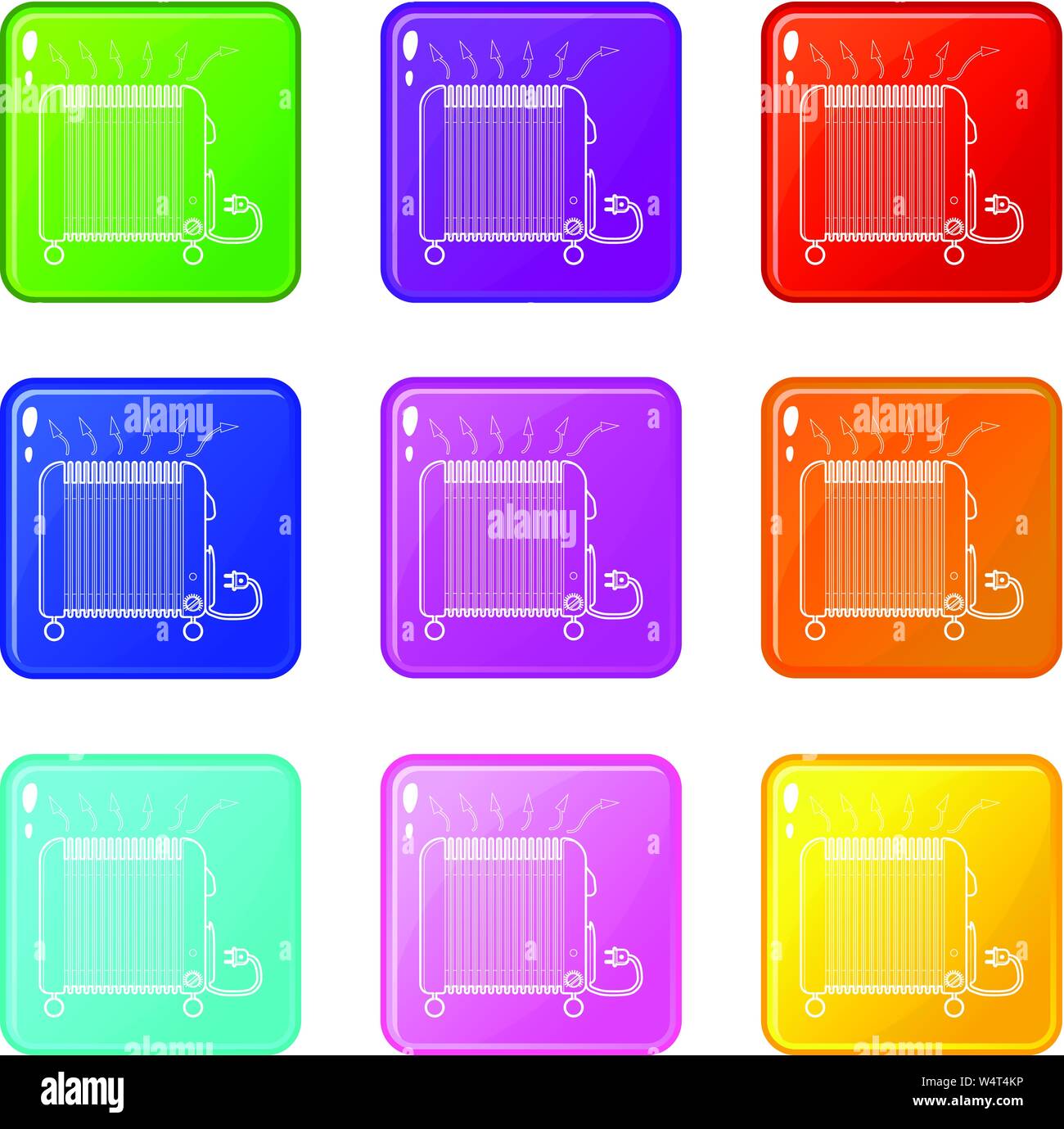 Heater icons set 9 color collection Stock Vector Image & Art - Alamy