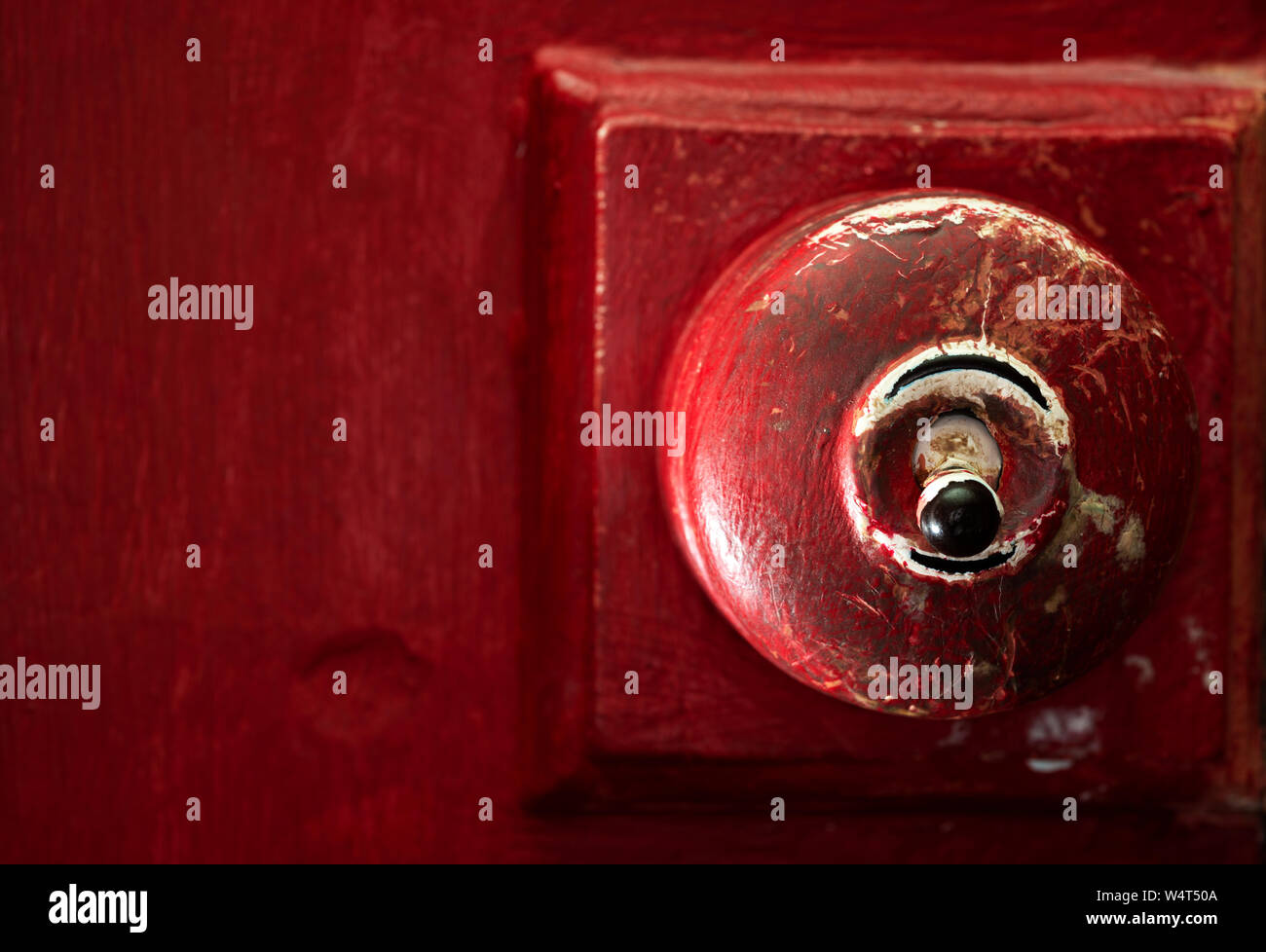 Old fashioned British interior round electric light switch Stock Photo ...