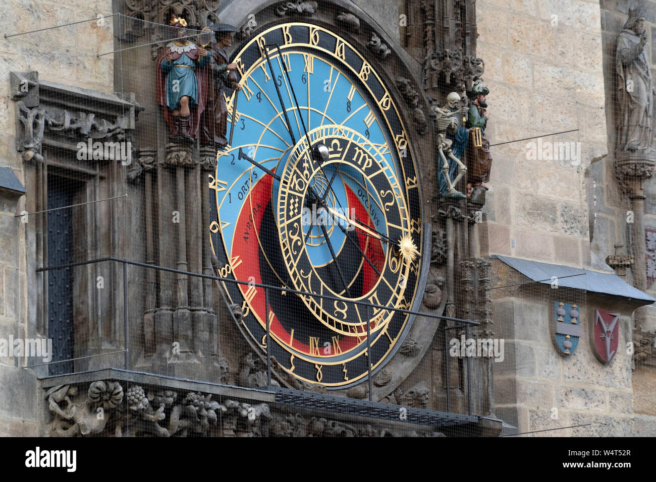 Prague old square clock tower at sunset Stock Photo - Alamy