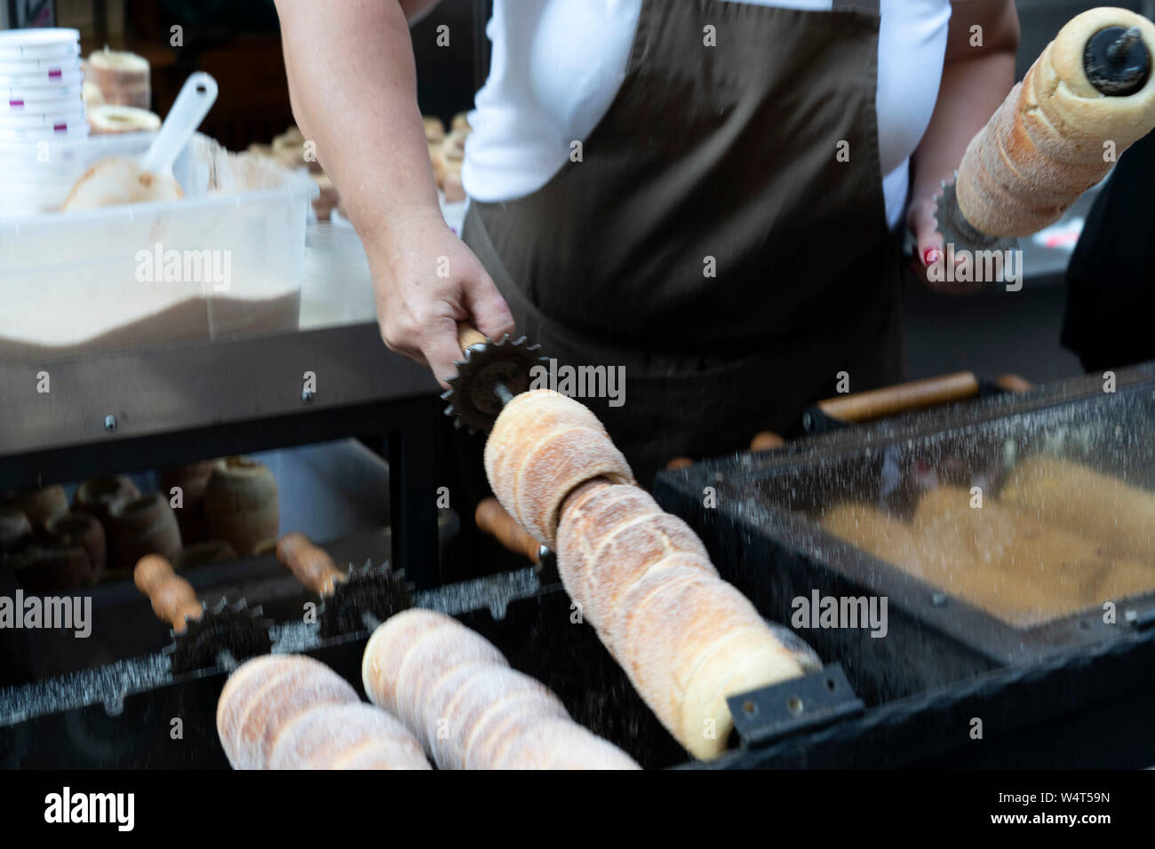 Trdelnik traditional chimney sweet of Prague Czech Republic Stock Photo ...