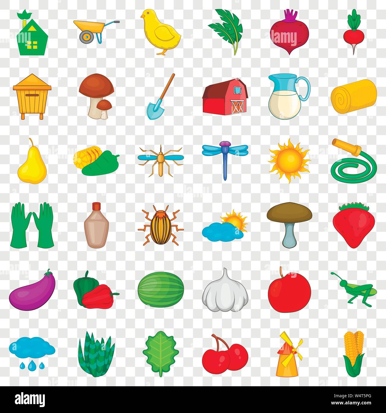 Crop icons set, cartoon style Stock Vector Image & Art - Alamy