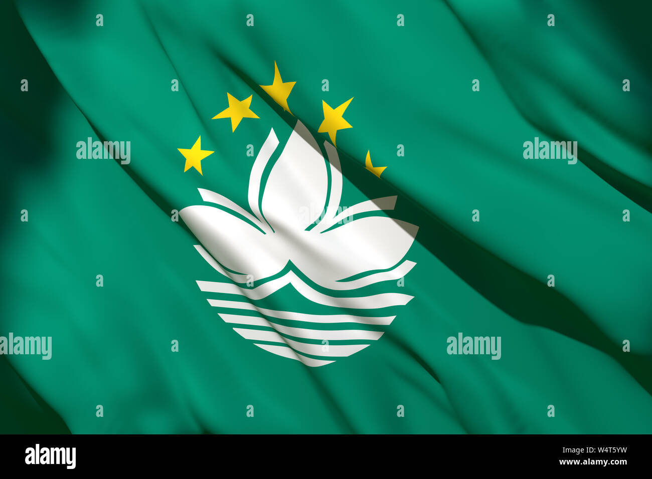 3d rendering of Macau flag waving Stock Photo - Alamy