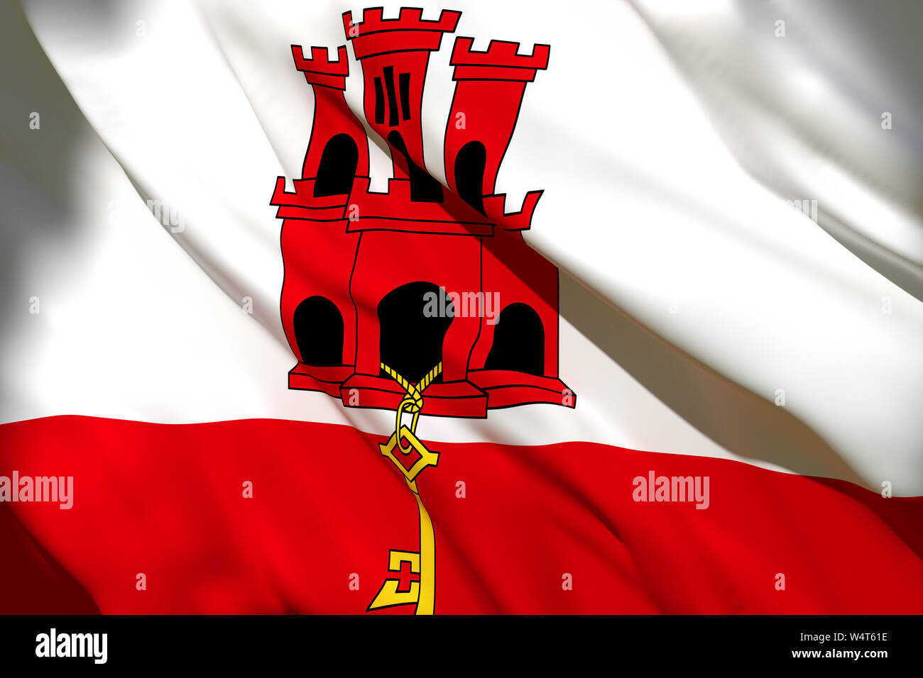 3d rendering of Gibraltar flag waving Stock Photo - Alamy