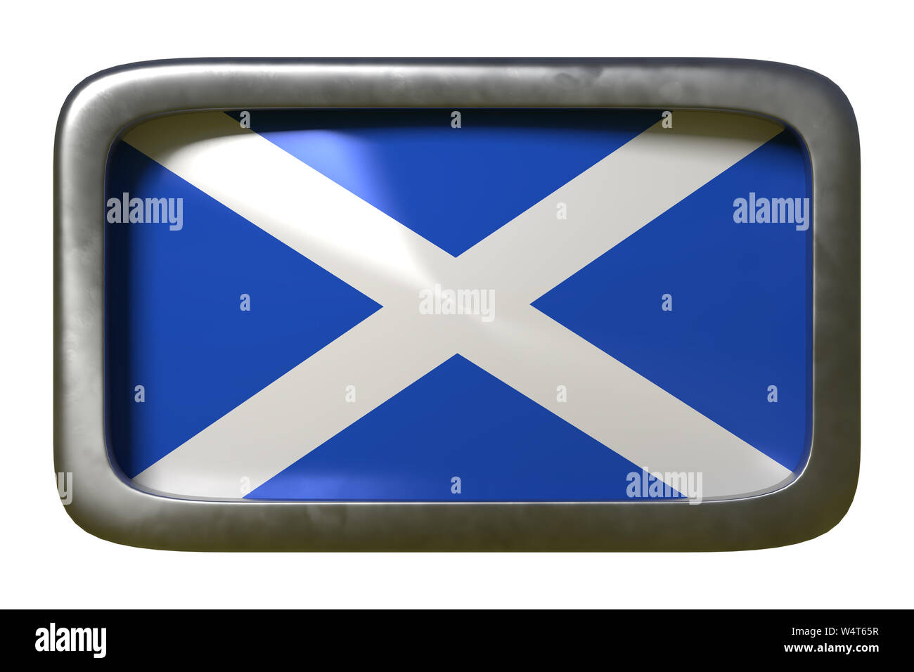 3d rendering of a Scotland flag on a rusty sign isolated on white ...