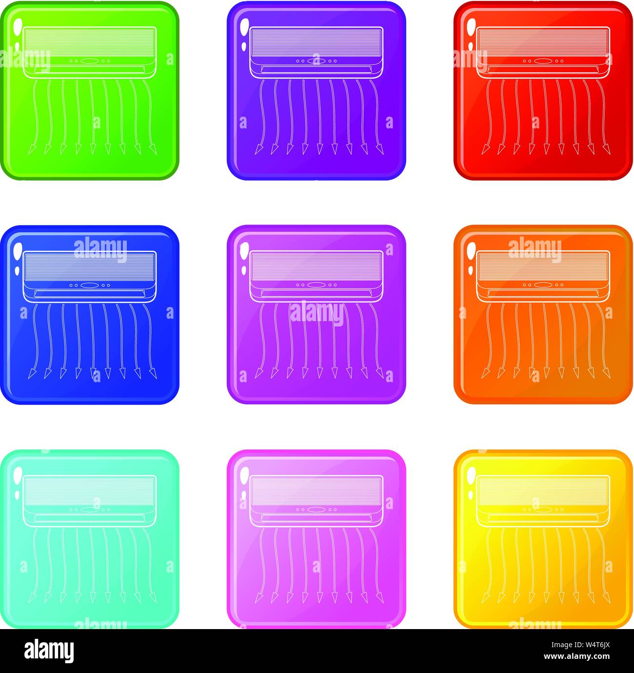 Conditioner icons set 9 color collection Stock Vector Image & Art - Alamy