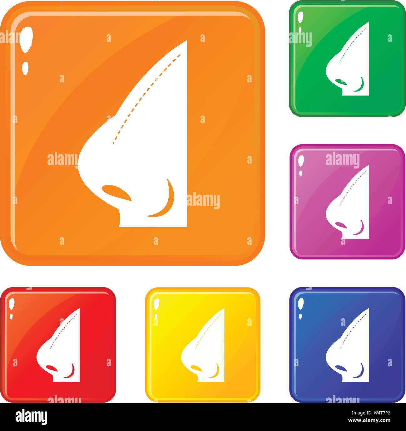 Rhinoplasty of nose icons set vector color Stock Vector Image & Art - Alamy