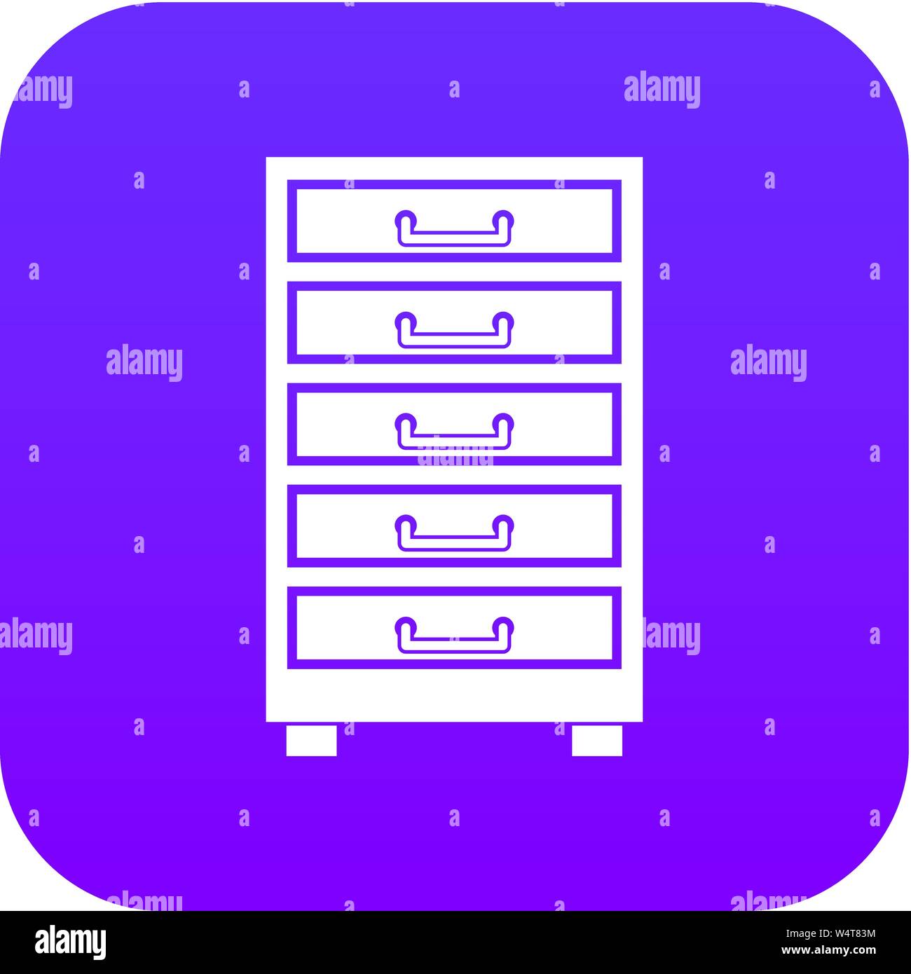 Wooden cabinet with drawers icon digital purple Stock Vector Image ...