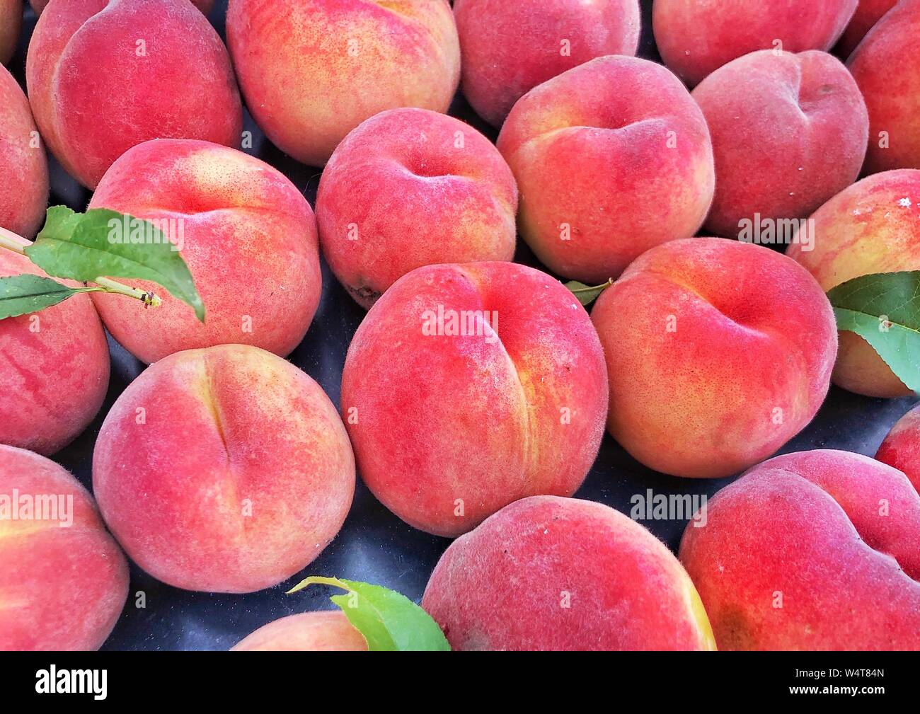Macro Photo food tropical fruit peach. Texture background of sweet red ...