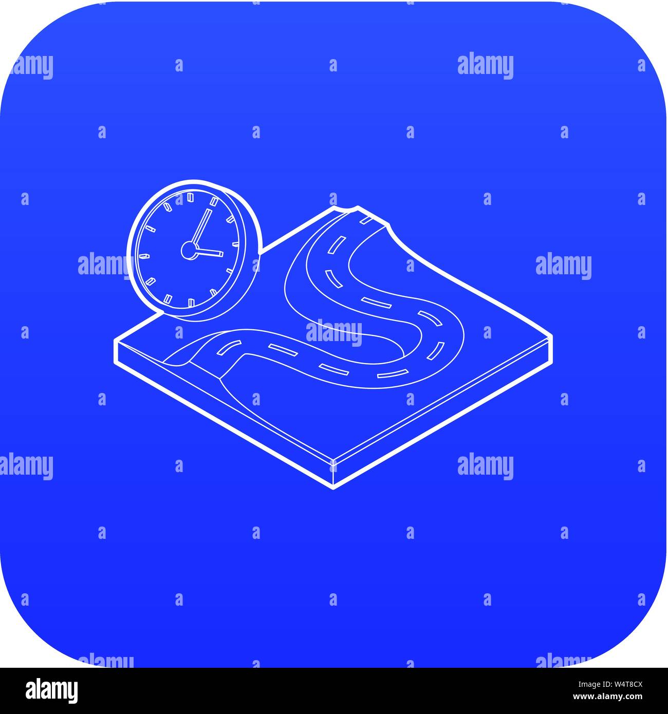 Road and clock icon blue vector Stock Vector Image & Art - Alamy