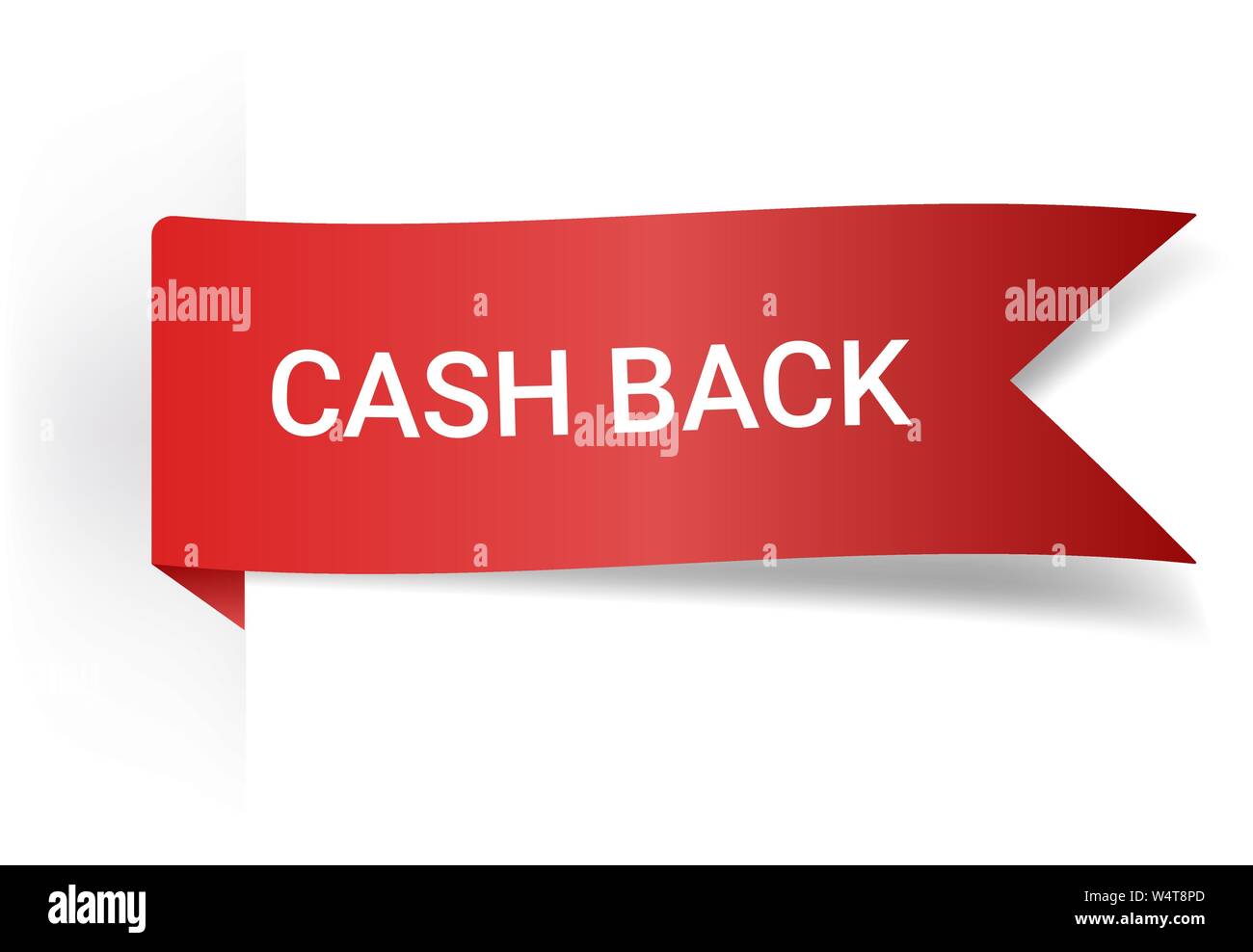 Cash Back Realistic Detailed Curved Paper Banner. Ribbons With Space ...