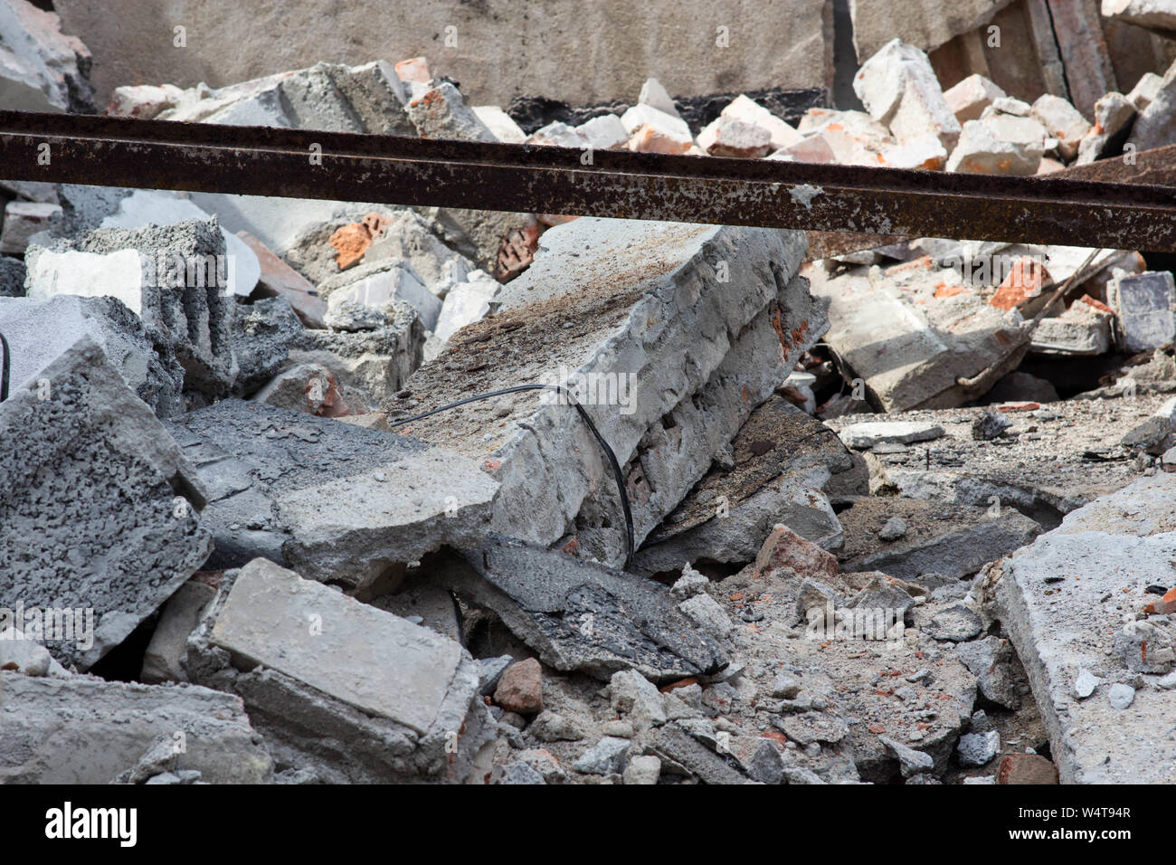construction rubble - the garage demolished Stock Photo - Alamy