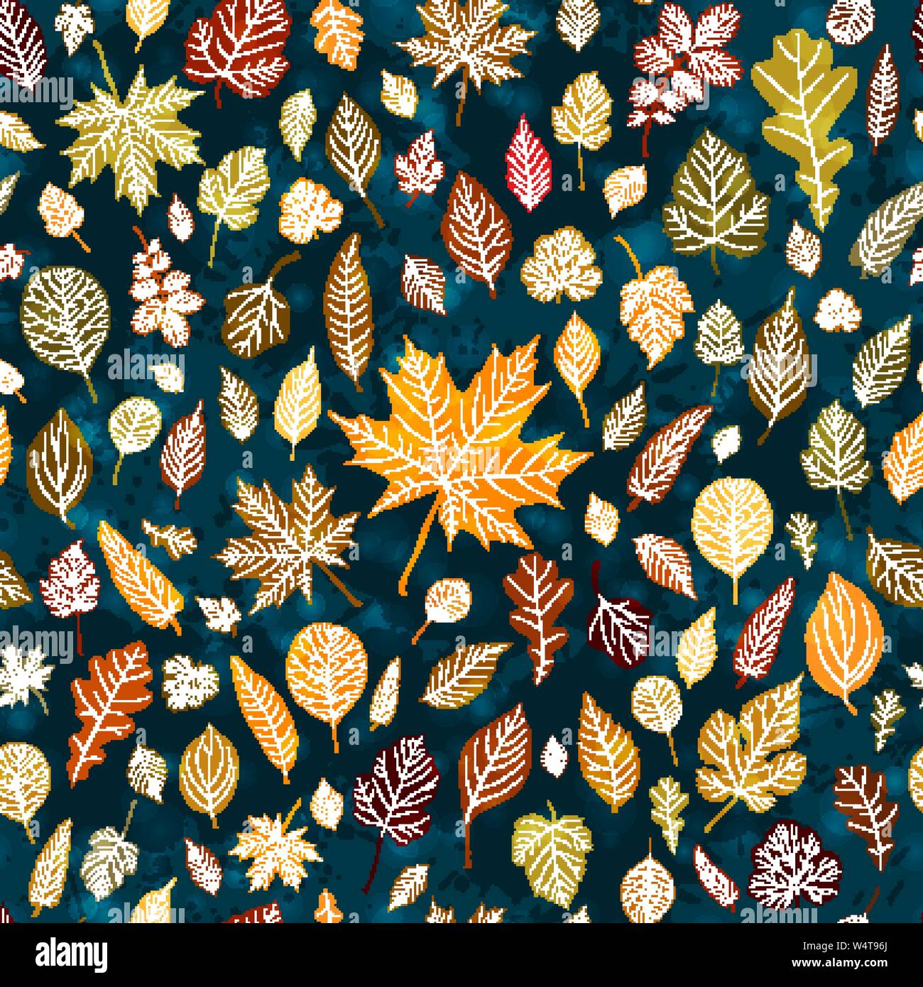 Autumn leaves seamless pattern background vector Stock Vector Image ...